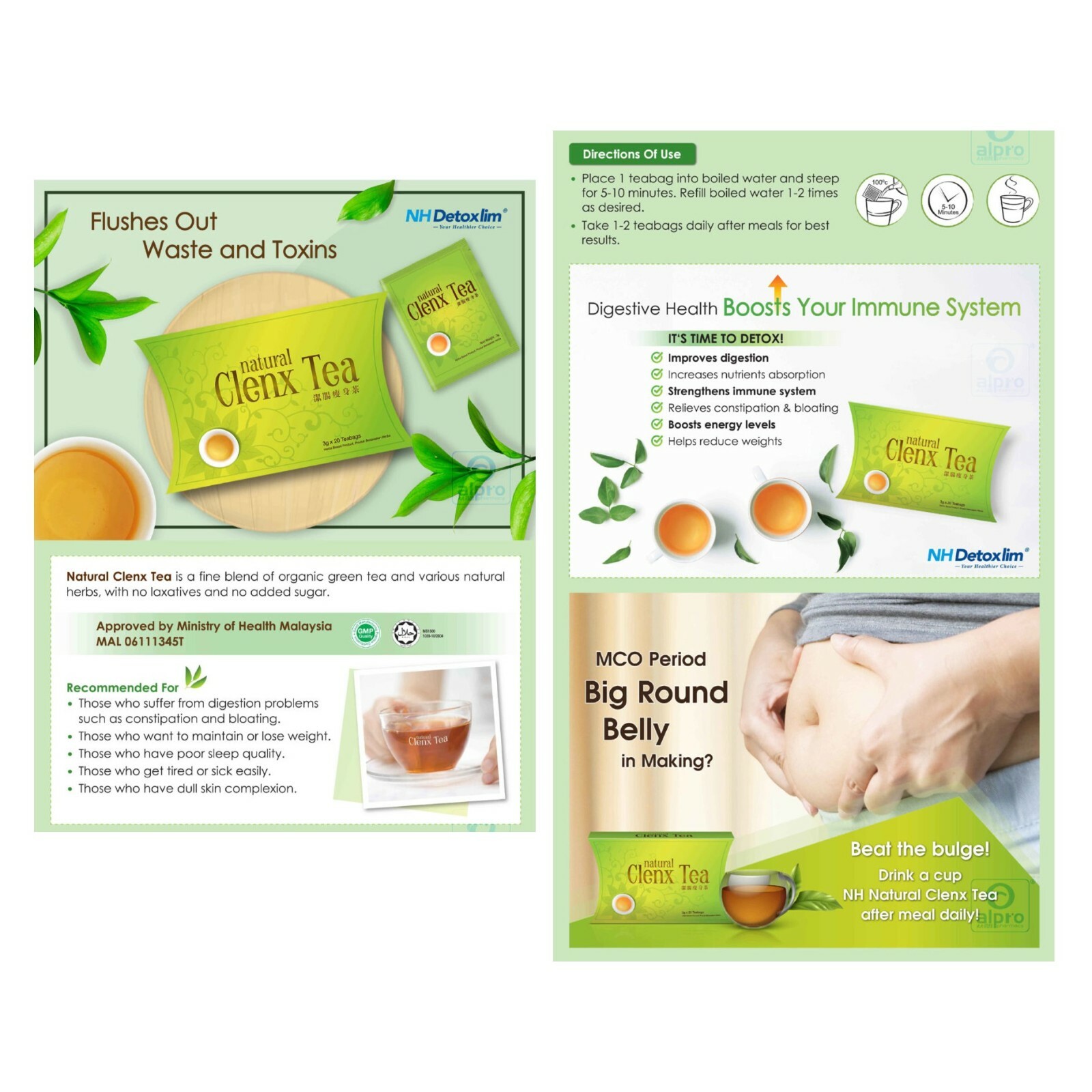 Natural CleanX Tea New Organic Herbs for Weight Loss (100 Teabags ...