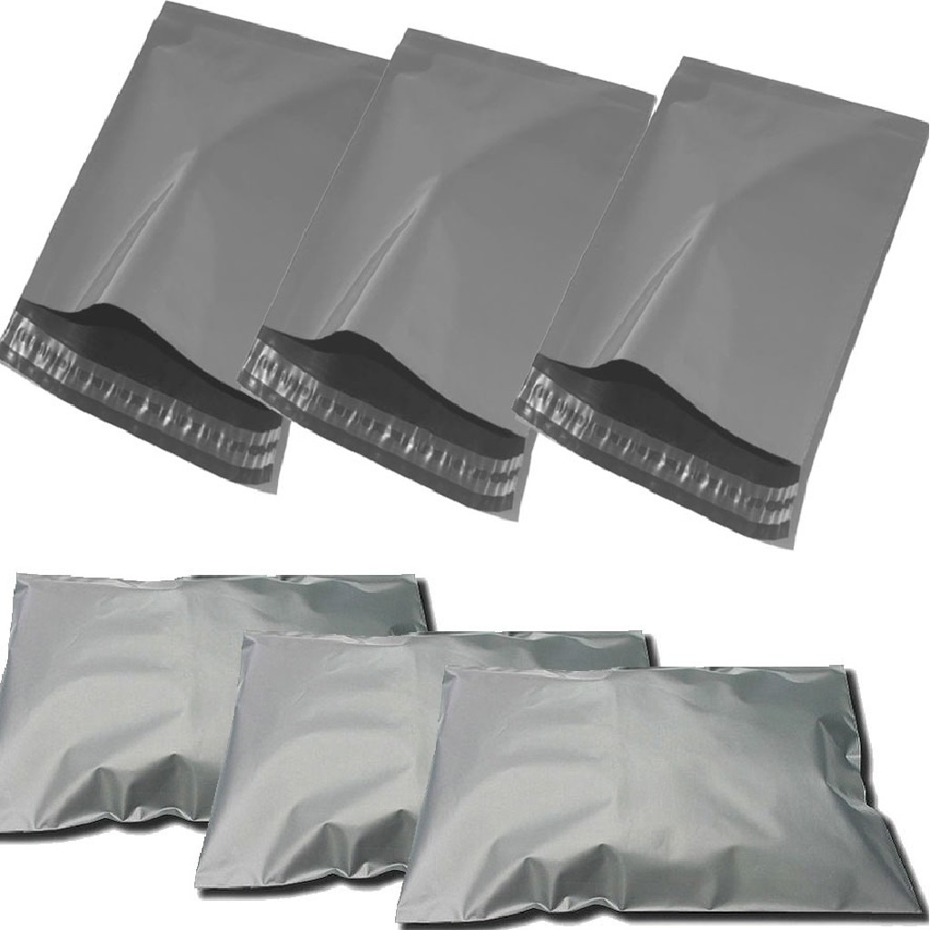 200 X Strong Grey Plastic Mailing Post Poly Postage Bags with Self Seal ...