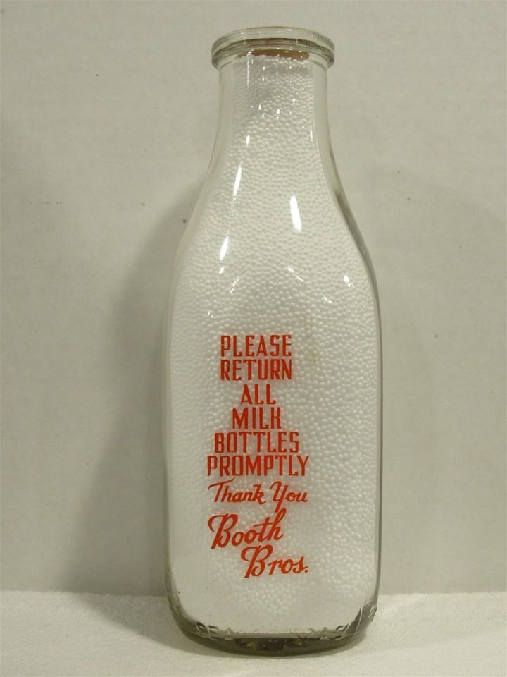 TSPQ Milk Bottle Booth Bros Modern Dairy Barre VT WASHINGTON CO Please ...
