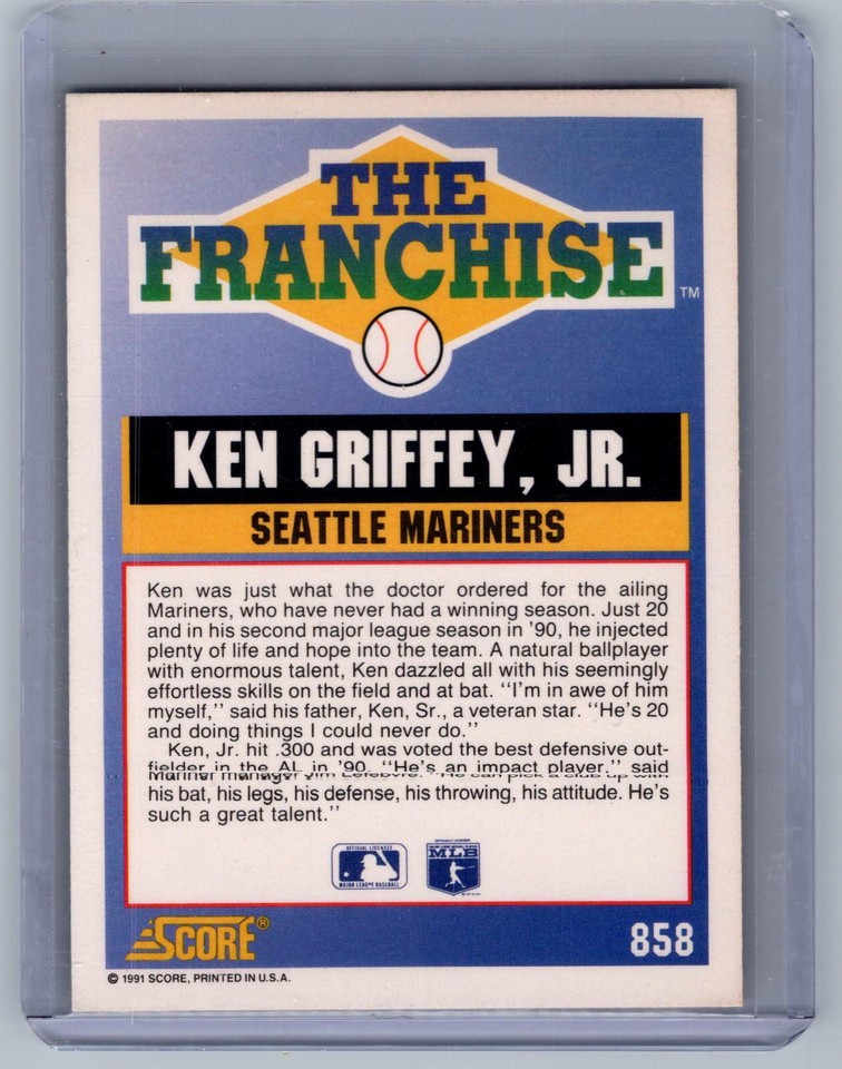 1991 Score #858 Ken Griffey Jr. Card The Franchise | eBay