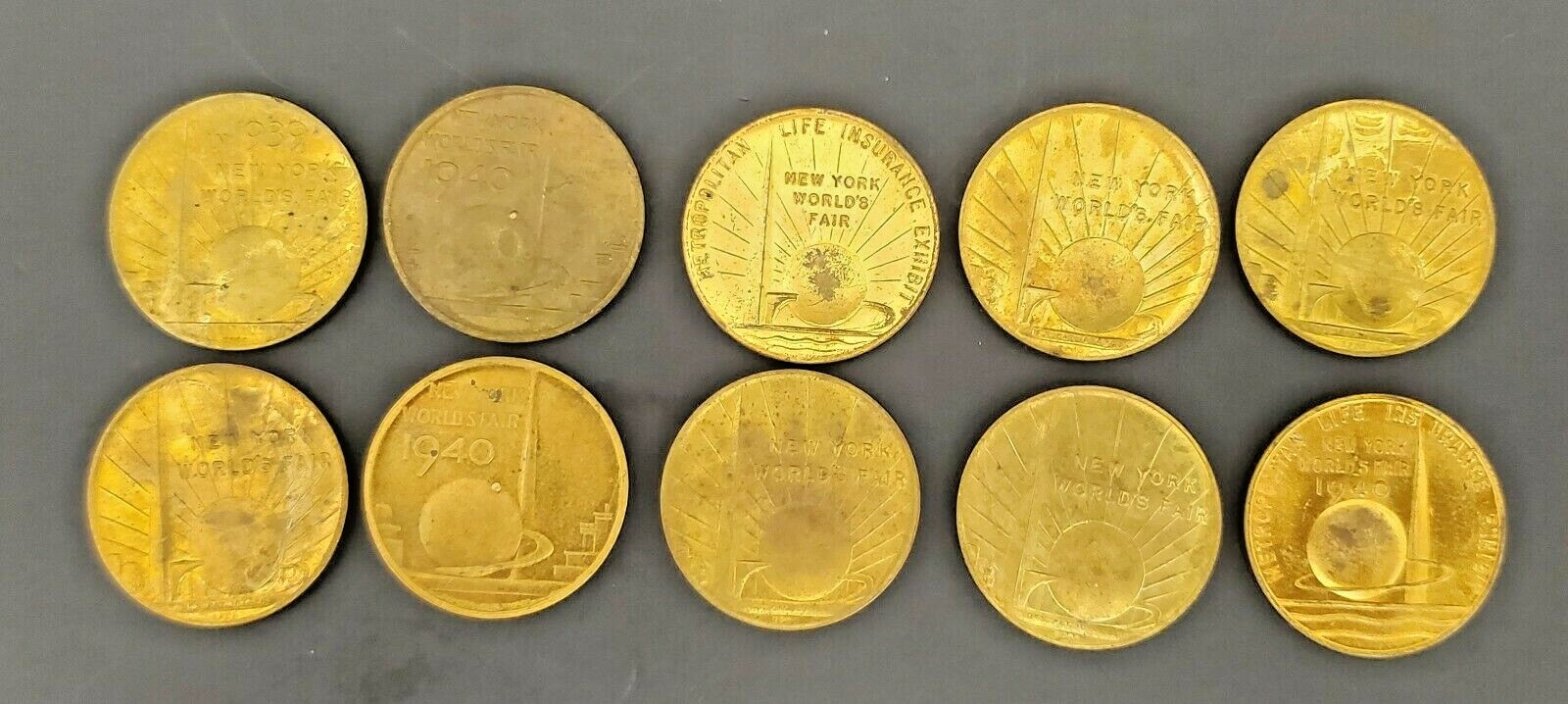 Rare Original Collection of Ten 1939 /1940 New York Worlds Fair Tokens ...