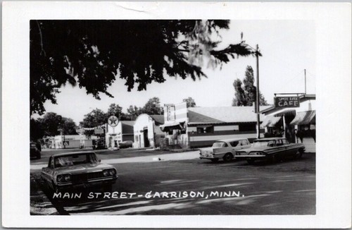 GARRISON, Minnesota Real Photo RPPC Postcard MAIN STREET Downtown Scene ...
