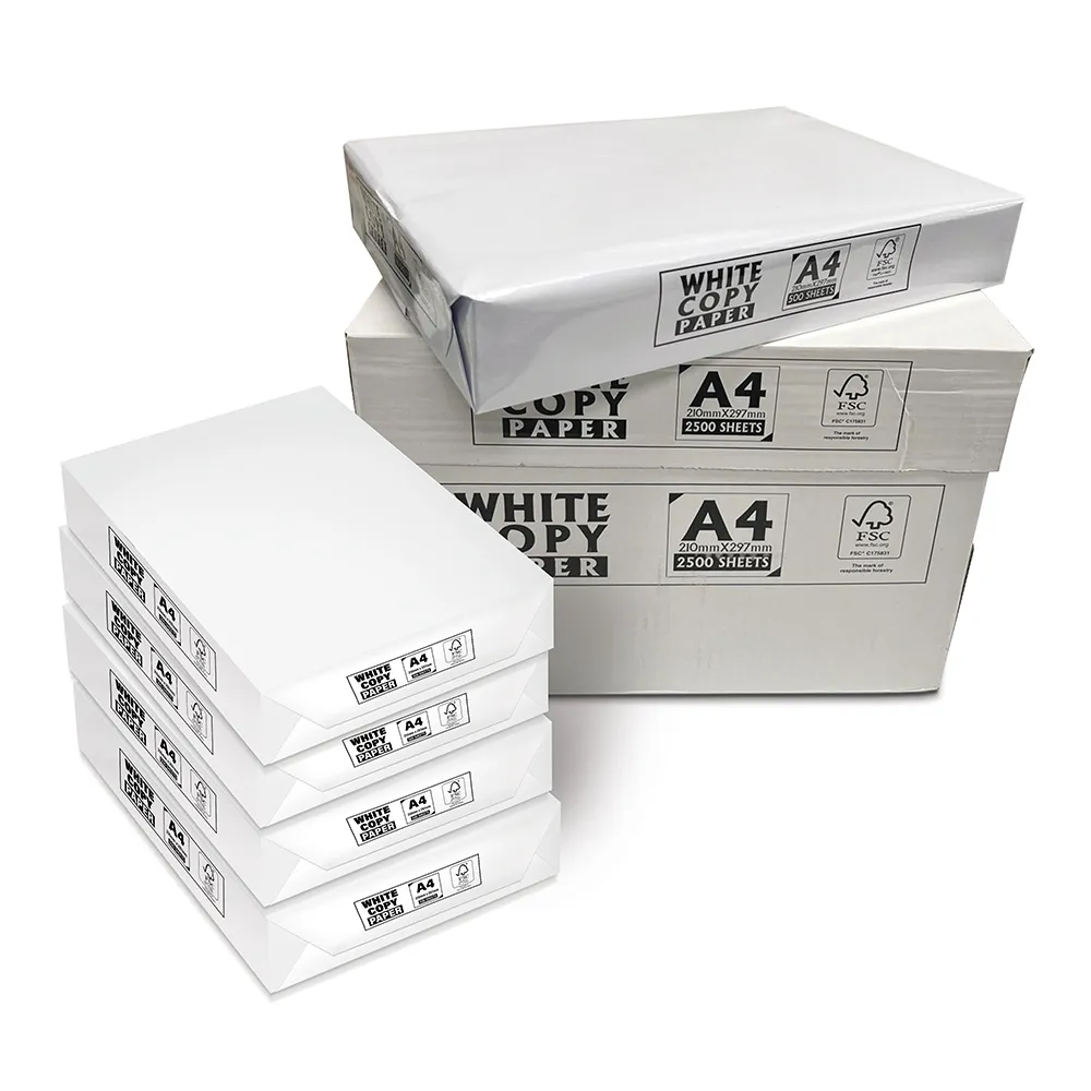 WHITE PAPER A4 PRINTER COPIER PAPER BOX OF 2,500 SHEETS / 5 REAMS OF ...