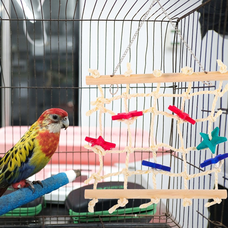 Parrot Swing Toy Wear-resistant Bird Plaything Climbing Net Rope | eBay UK