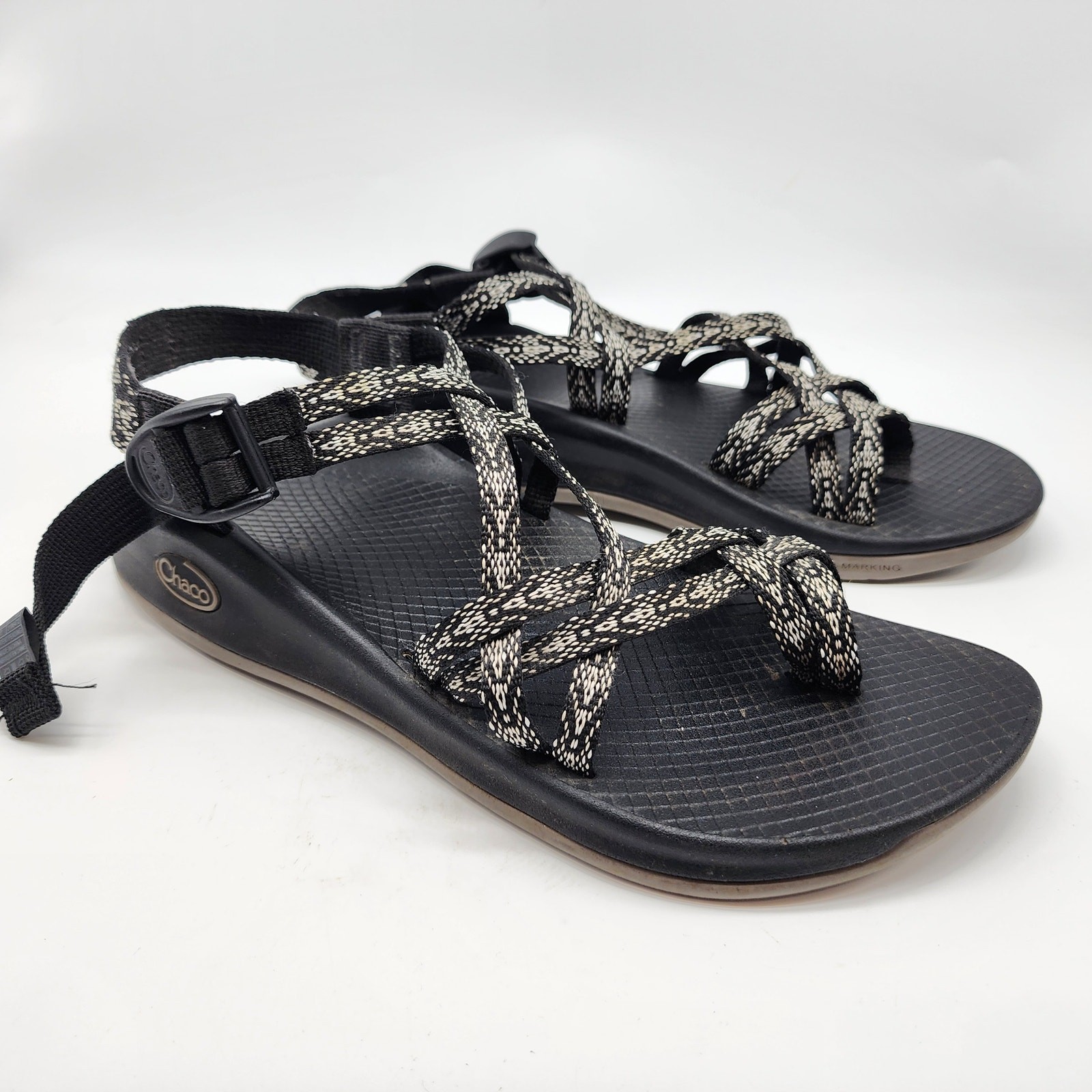 Chaco Z/X2 Dual Strap Classic Sandals Black White Women's 8 | eBay