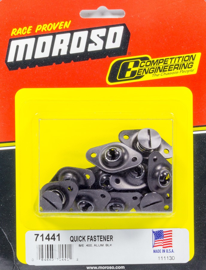 Moroso 71441, Set of 10 Black Aluminum Self Ejecting Fasteners .400In ...