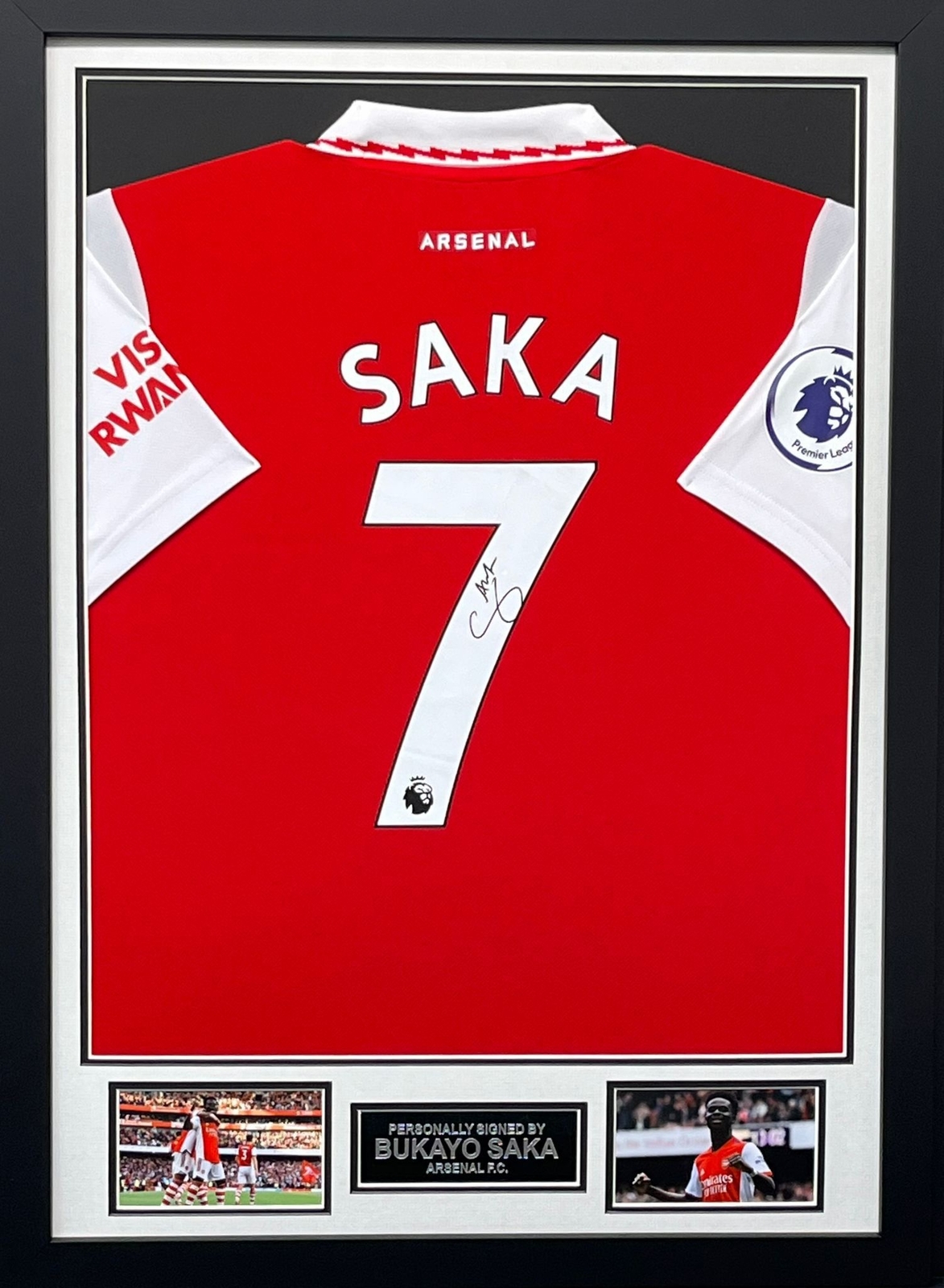 Bukayo Saka SIGNED & Framed Arsenal F.C. Jersey Genuine Signature AFTAL ...
