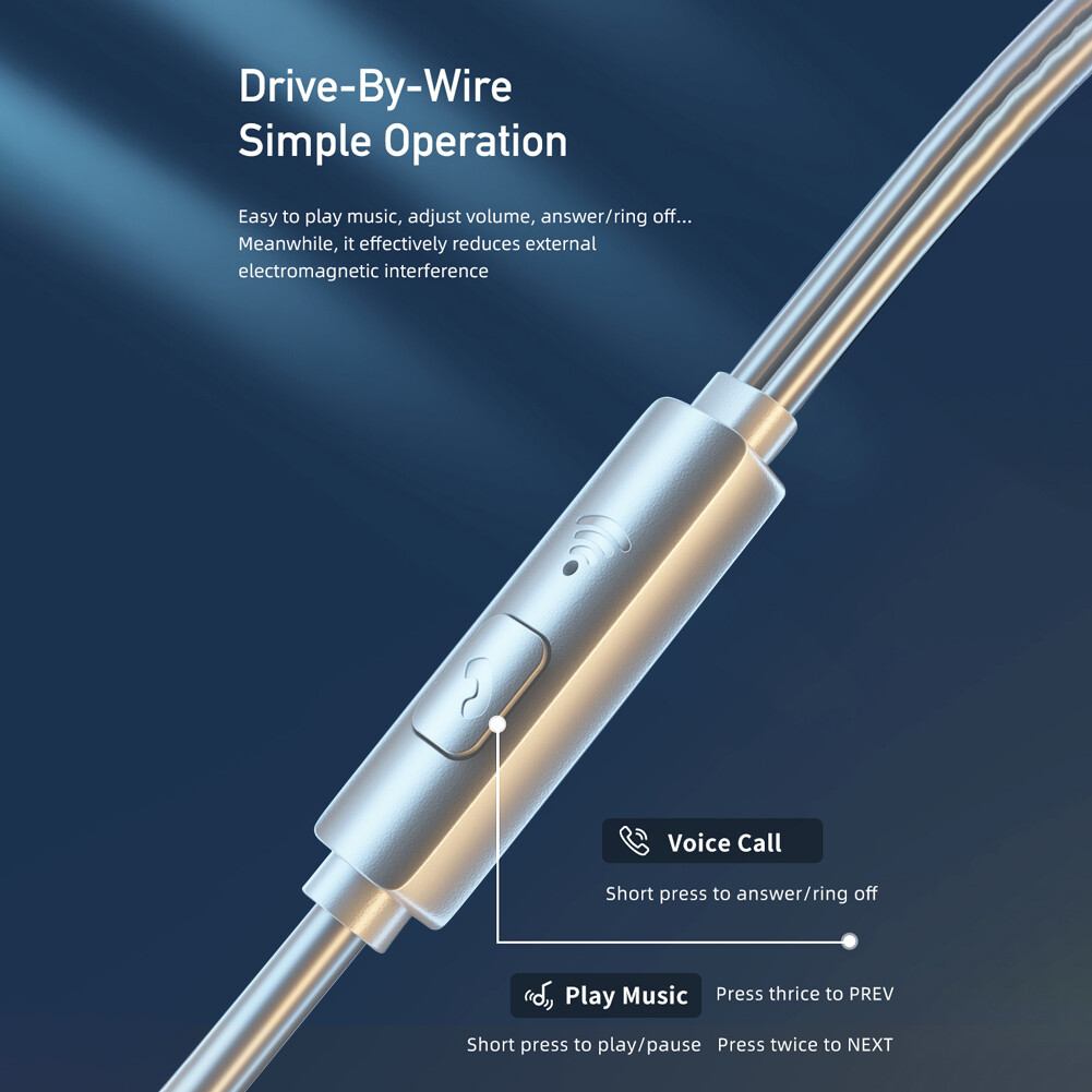 AWEI PC-7 3.5mm Wired Earbuds Headphones with Built-in Mic for PC ...