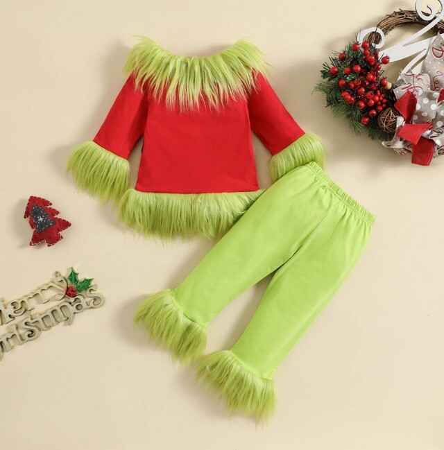 NEW Grinch Who Stole Christmas Girls Boys Halloween Costume Outfit Set ...