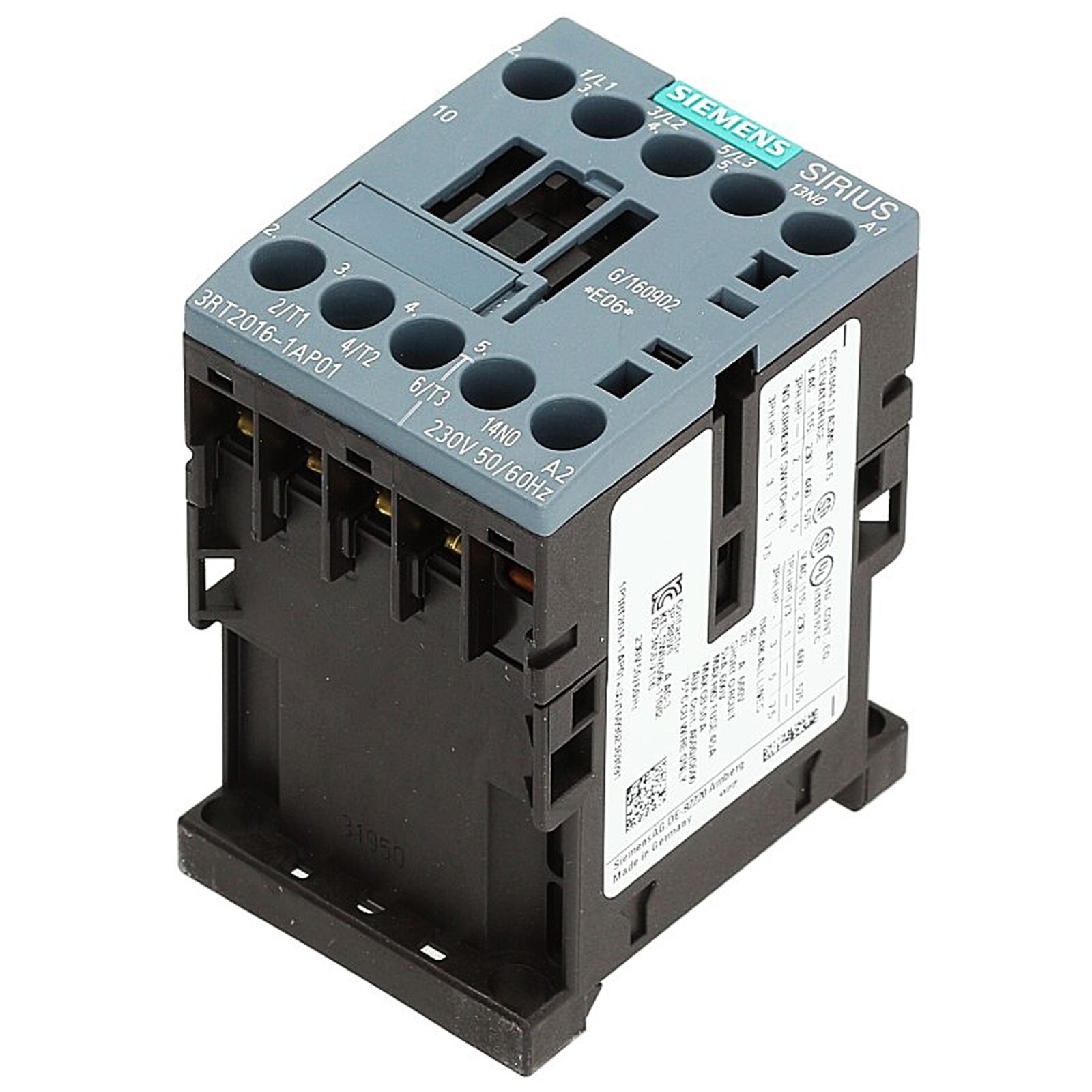 SIEMENS CONTACTOR RELAY FOR MOTOR OR HEATING ELEMENT SIRIUS 3RT2016 ...