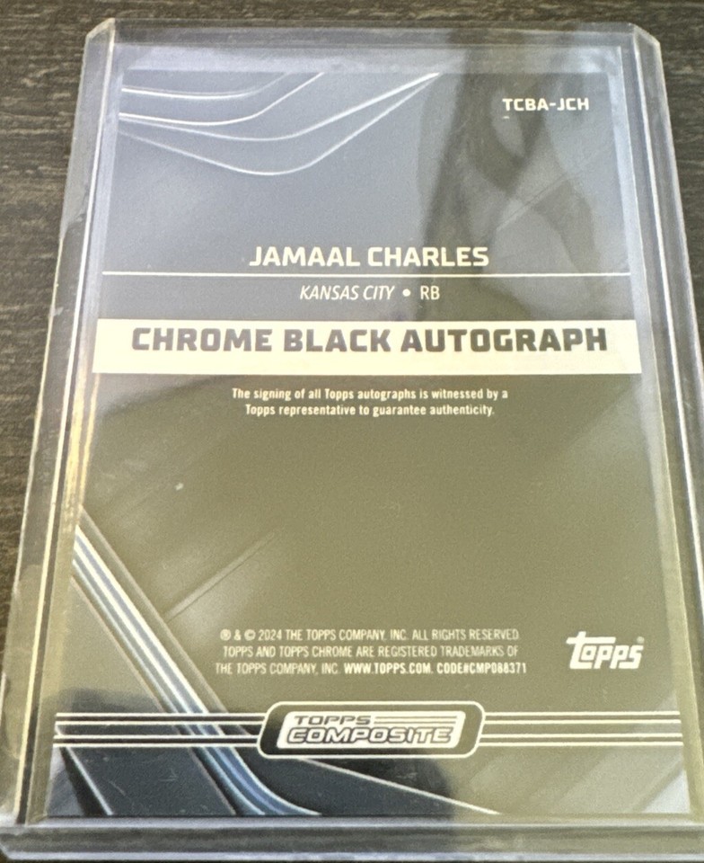2023 Topps Composite Jamaal Charles Topps Chrome Black Auto - Chiefs ...