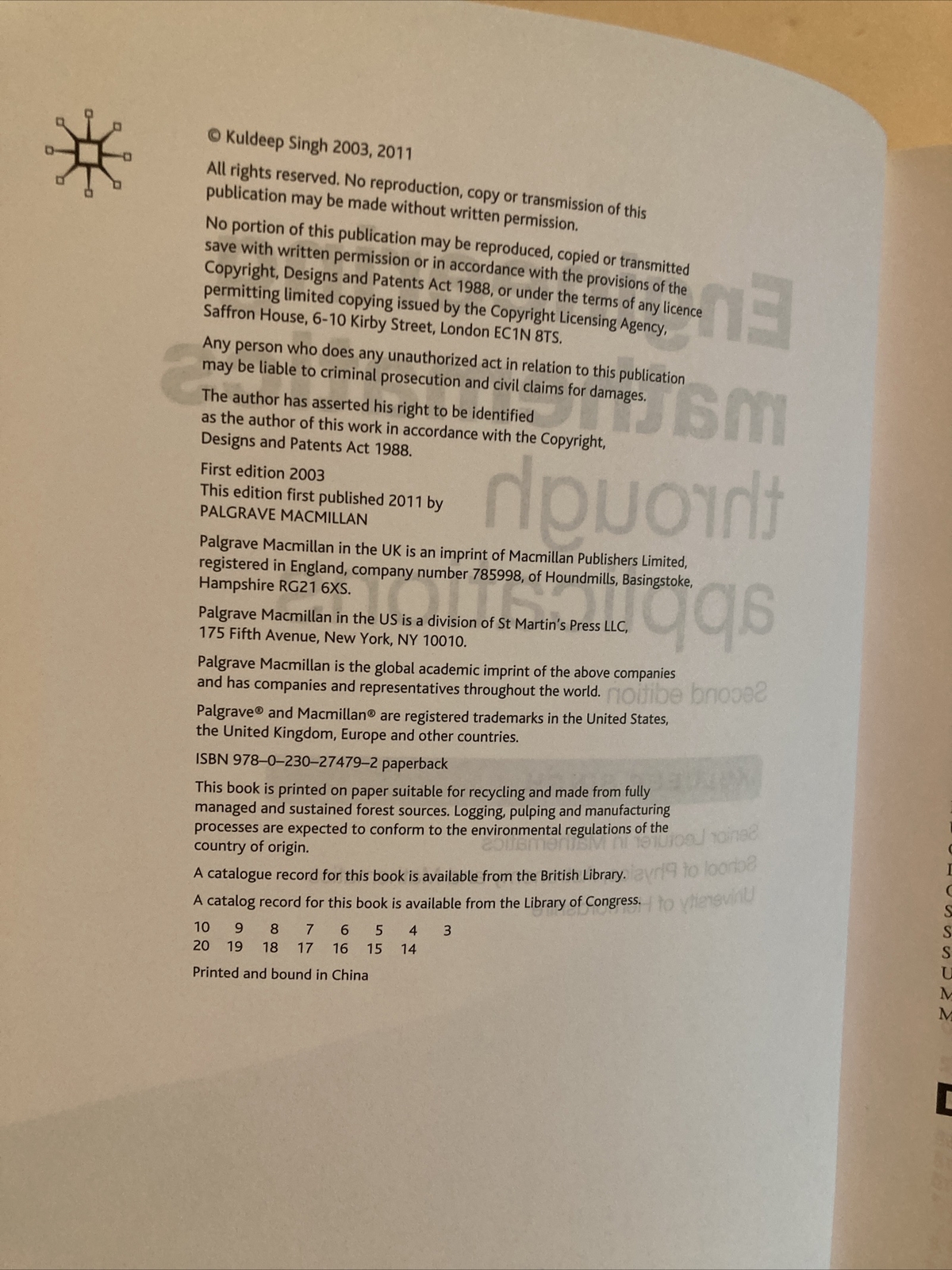 Engineering Mathematics Through Applications Singh Kuldeep 2nd Ed ...