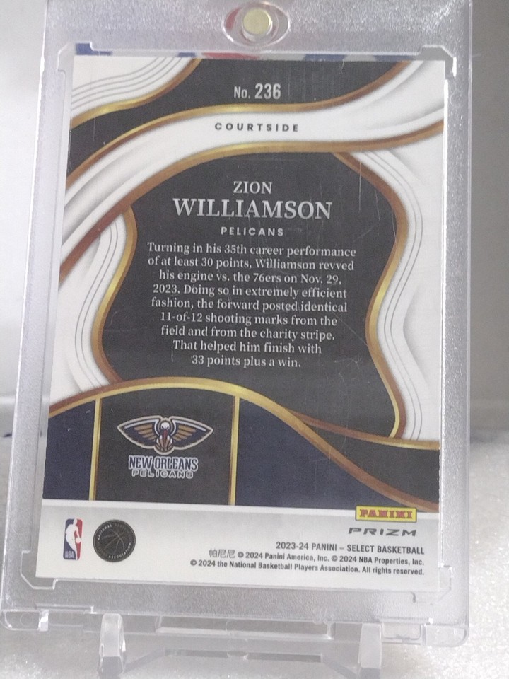🔥2023-24 NBA Select Zion Williamson Elephant Prizm SSP CASE HIT Holo | eBay