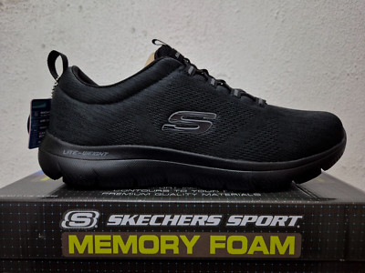 SKECHERS MENS SLIP ON SHOES MEMORY FOAM WIDE FIT TRAINER SKETCHER BLACK ...