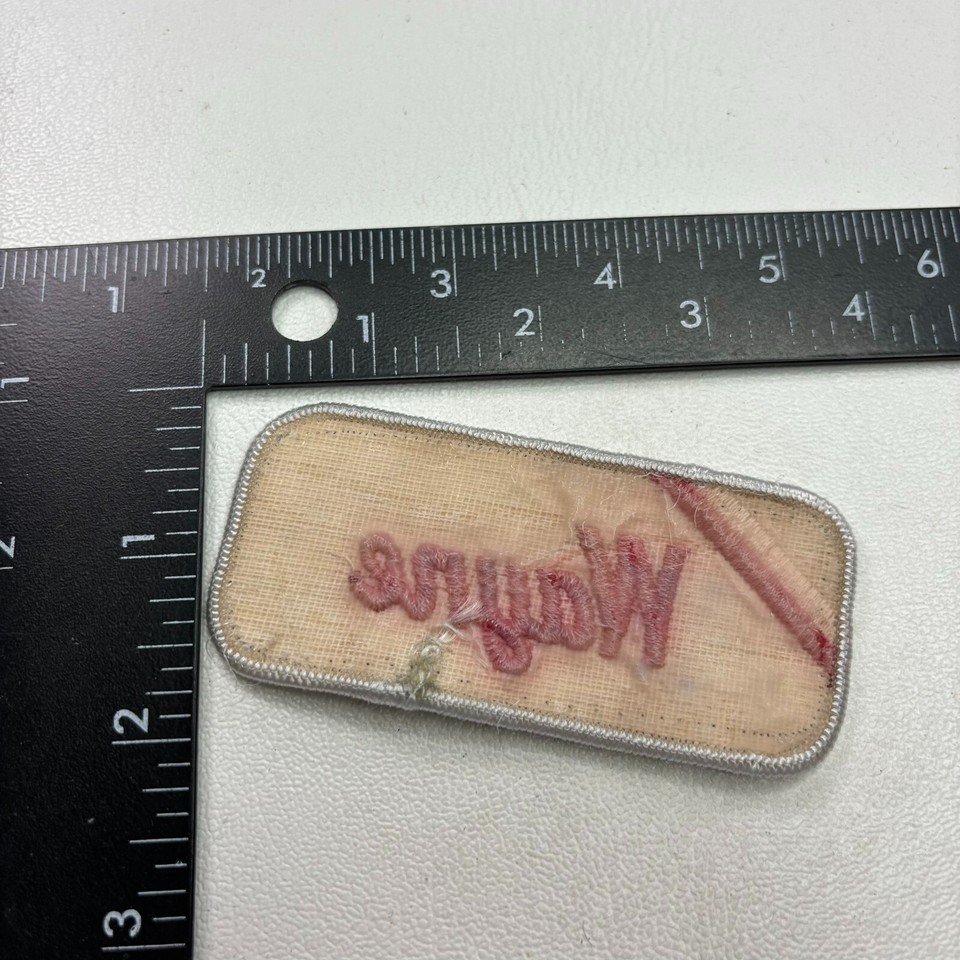 USED Retro RED STRIPE CURSIVE WAYNE Name Patch (Uniform Mechanic Worker ...