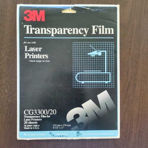 3M Transparency Film | ~20 Sheets | Size: 8.5x11 | 1980's Vintage | #CG ...