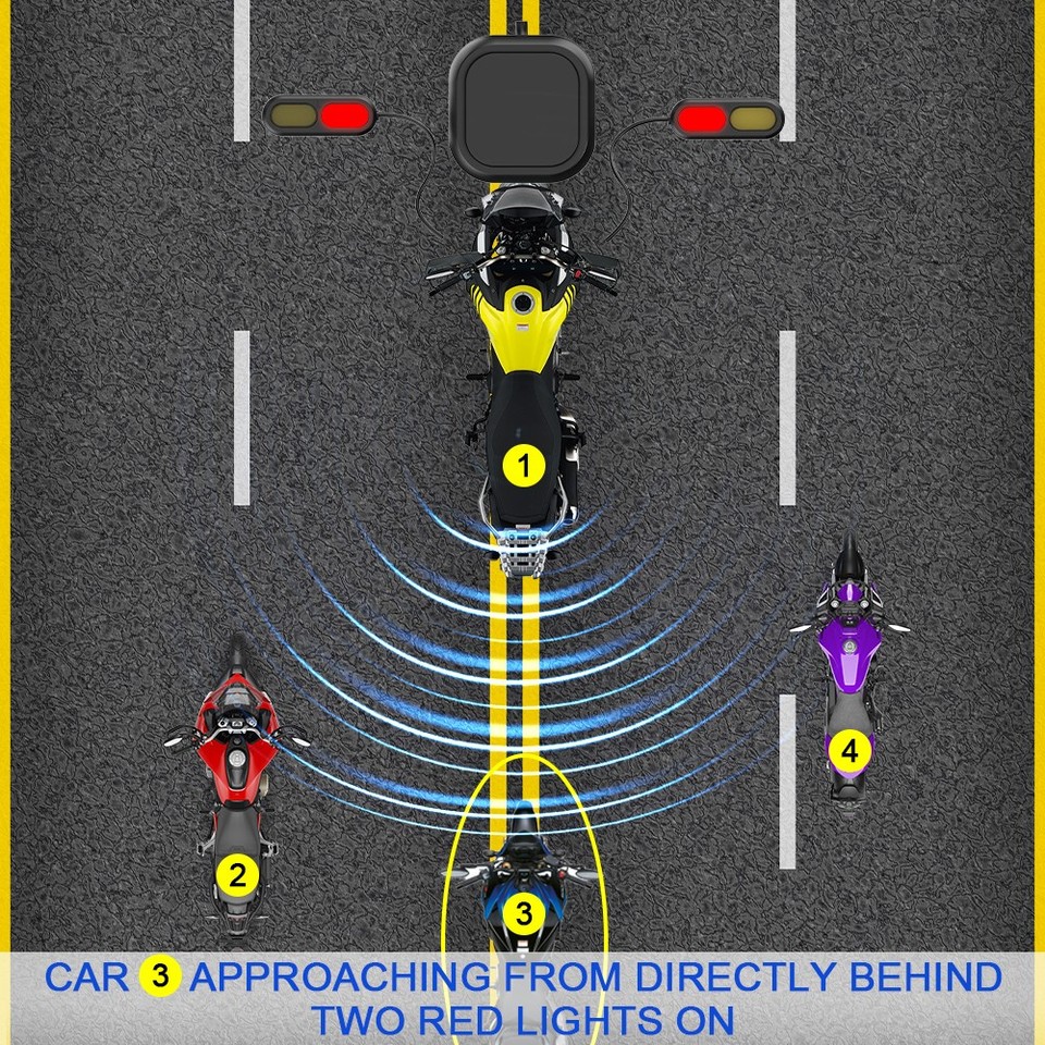 BSD01 Motorcycle Blind Spot Detection System 24GHz Radar Rear Collision ...