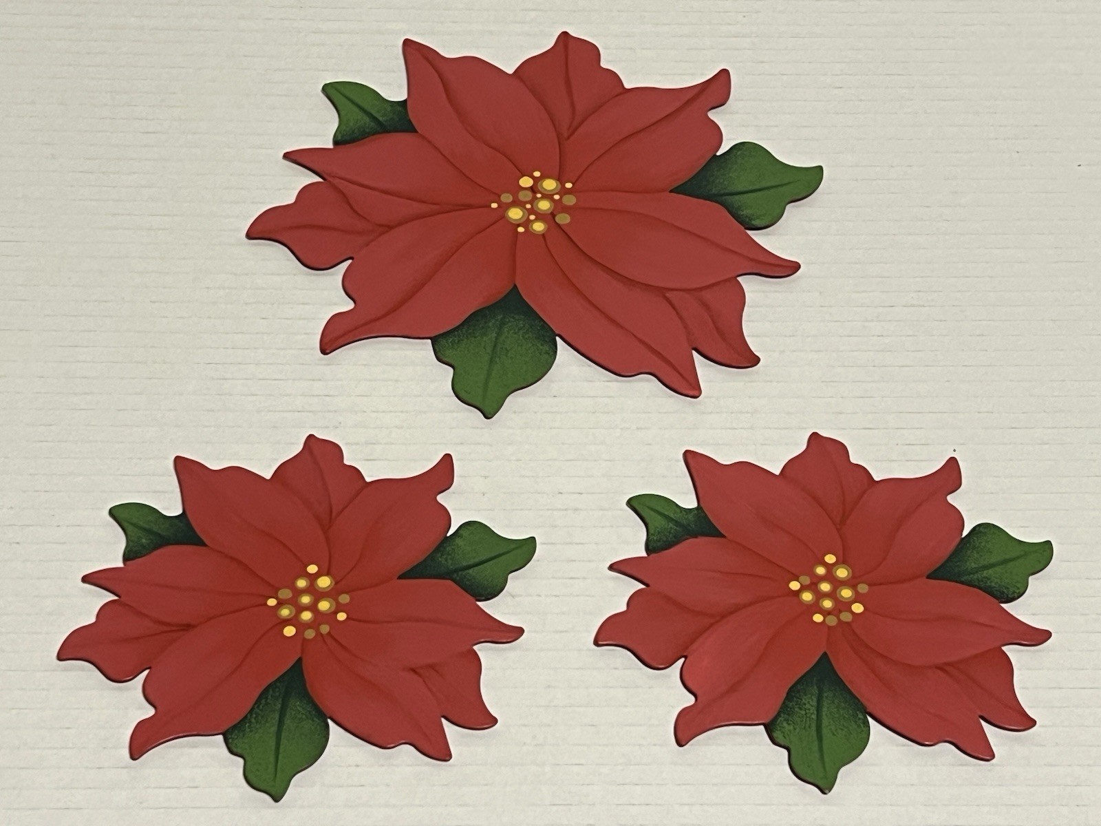 Embellish Your Story by Roeda Set Of 3 Magnets Poinsettia Christmas ...