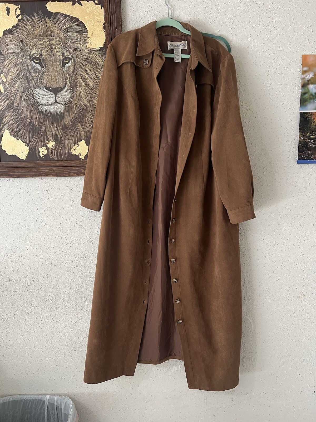 Jessica Howard Coat Duster Trench coat 55inches Long - Gem