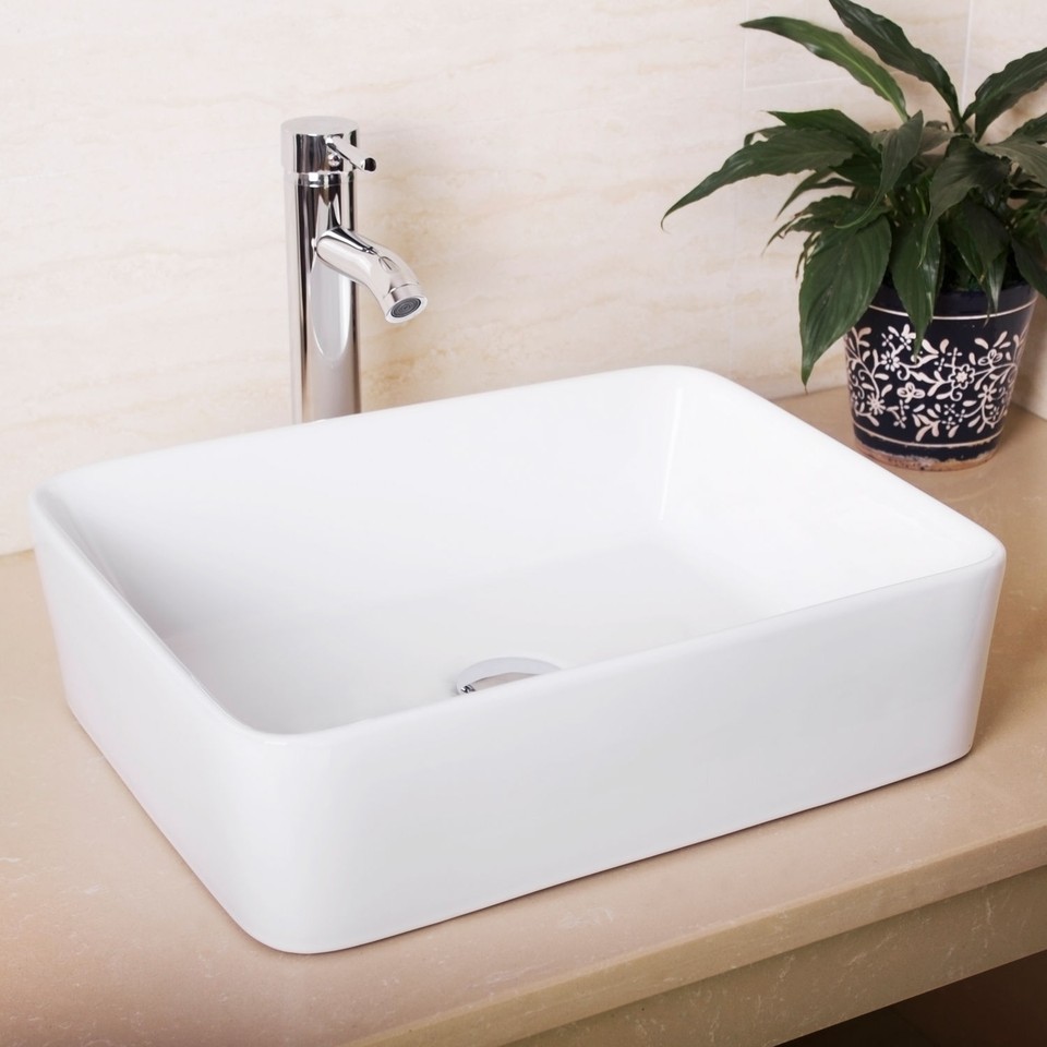 STUNNING NEW DESIGN RECTANGLE COUNTER TOP BASIN SINK UNIT CERAMIC SUIT ...