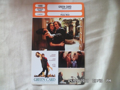 CARTE FICHE CINEMA 1990 GREEN CARD Gérard Depardieu Andie Mac Dowell B ...