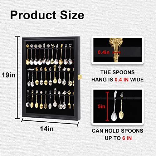 36 Souvenir Tea Spoon Display Case Collection Collector Rack Wall Mount ...