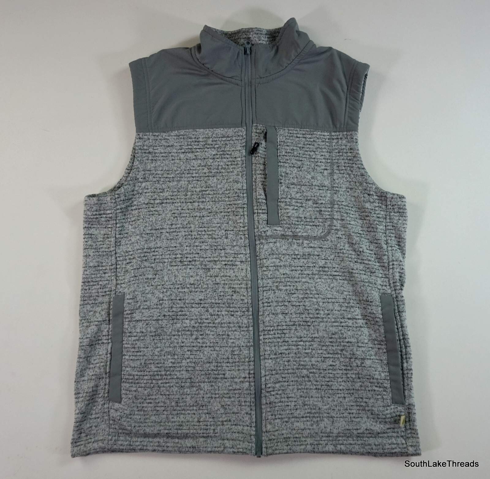 Lake Trail Vest Grey Knit Blend Full Zip Men's Large | eBay