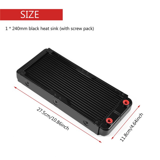 PC Liquid Water Cooling Kit 240mm Radiator CPU Block 2 LED Fan Pump ...