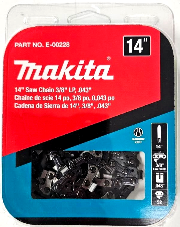 2 NEW Makita Brand 14" Saw Chain E-00228 3/8" LP .043 Fr XCU07 XCU04 ...