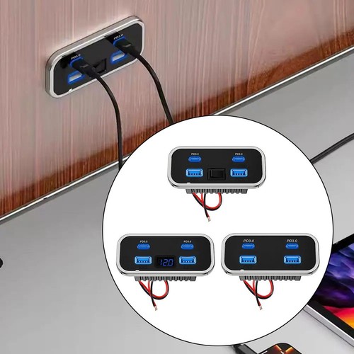 Ideal Power Solution Auto Charging 4-Port Charger Easy Installation USB ...