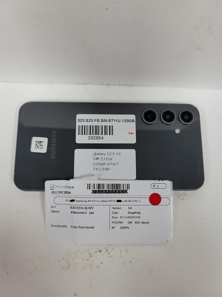Samsung Galaxy S23 FE 128gb Gray SM-S711U (AT&T) Fully Functional ...