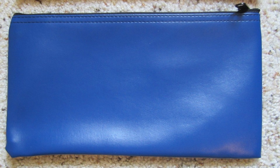 1 ZIPPERED VINYL DEPOSIT MONEY BANK BAG WALLET RECEIPT CURRENCY COIN ...