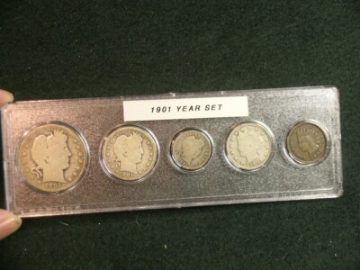 1901 Nice Circulated Year Set - Vintage 5-Coin Set | eBay