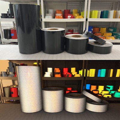 Black Reflective Tape 3M 680 Type 1 Scotchlite ELG Reflect White 1" 2 ...