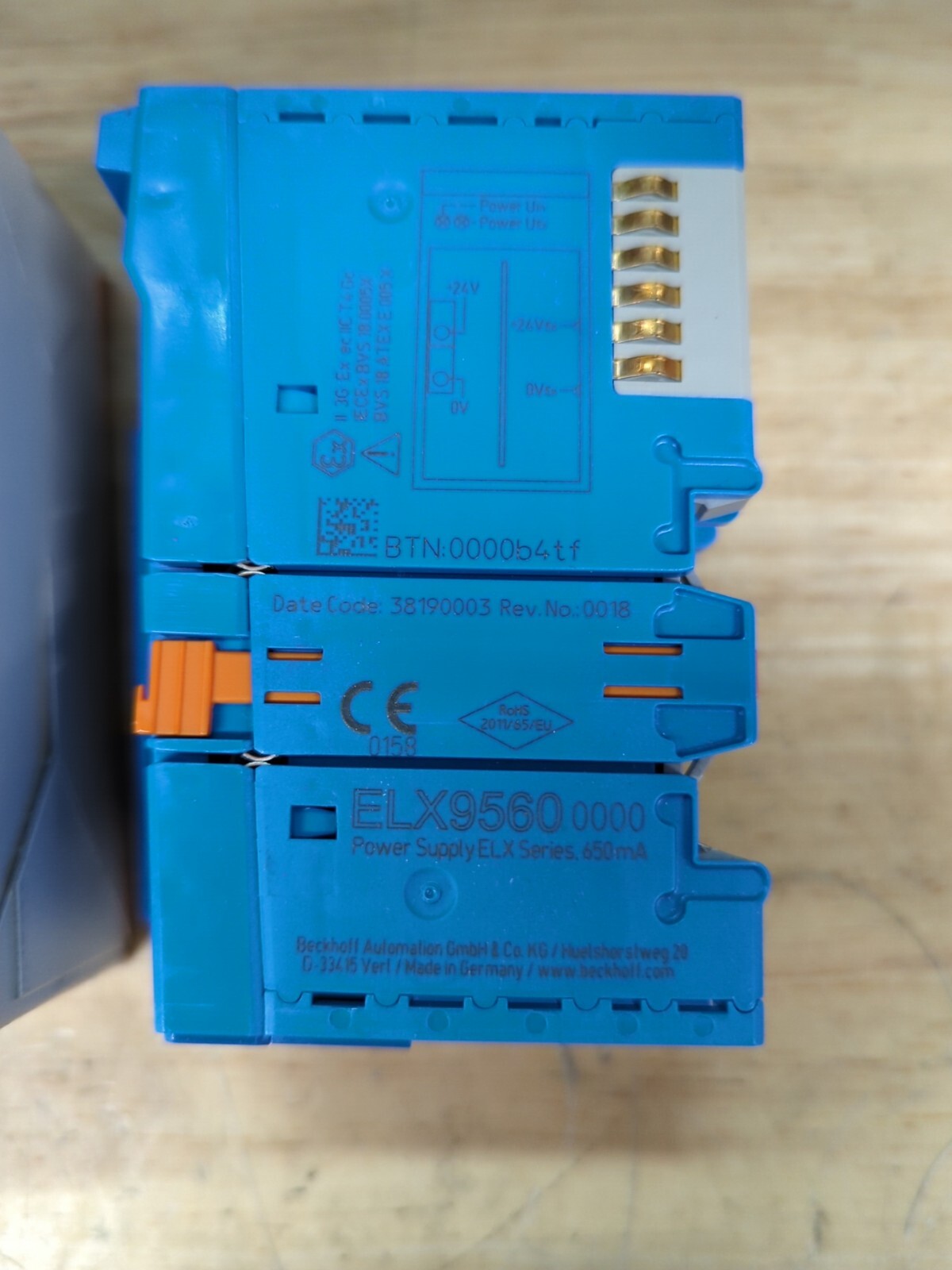 BECKHOFF ELX9560 Rev.0018 Electrically Isolated POWER SUPPLY TERMINAL ...