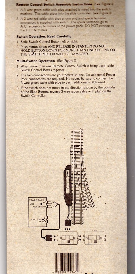 HO Plasticville item No 44365 REMOTE CONTROL LEFTHAND SWITCH BACHMANN ...