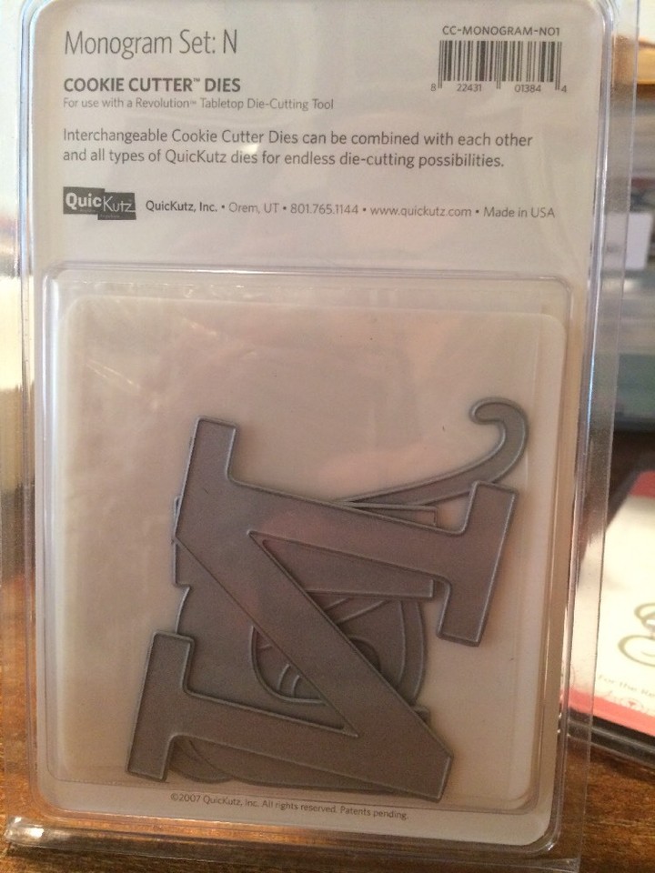 NEW Quickutz / Lifestyle Crafts "Monogram N" (3 Die Set) Cookie Cutter ...
