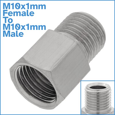 M10 x1mm Female To M10 x 1mm Male Pipe Reducer Fine Thread Nickel ...