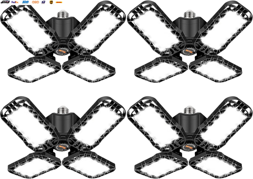 LED Garage Light 4 Pack, 120W Ultra Bright LED Shop Light with 4 ...