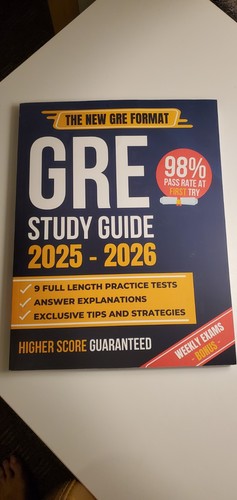 GRE Prep Book 2025-2026 Study Guide New Format 98% Pass Rate-9 Practice ...