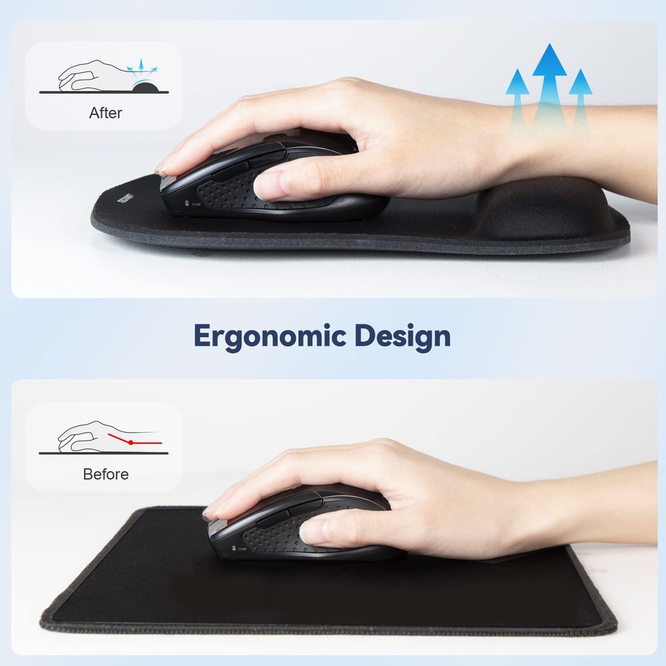2 Pack Mouse Pad with Wrist Support, Ergonomic Gaming Mouse Pad Pain ...