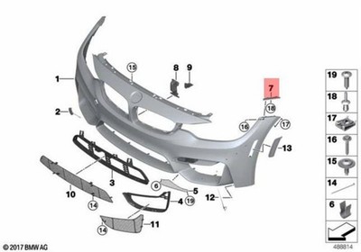 Genuine BMW M3 M4 GTS F80 F82 F83 MOS CS GT4 Support Fender Left ...