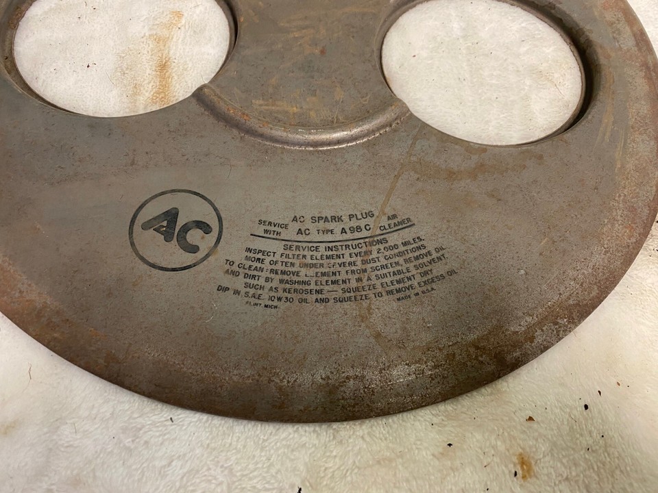 OEM 1958 59 60 Corvette Dual Carb Quads 2x4 Air Filter Cleaner AC Delco ...