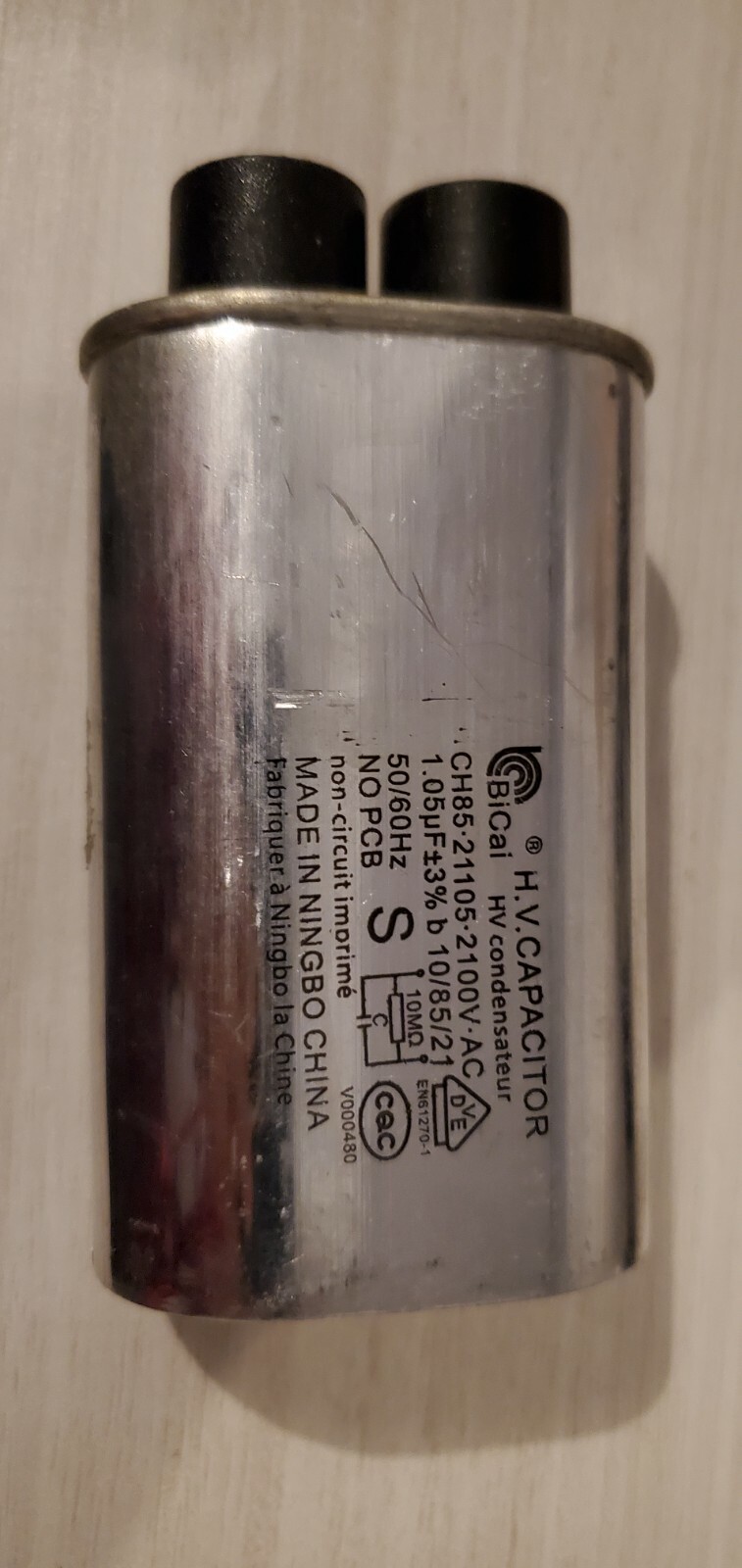 OEM Whirlpool Microwave Oven wmh31017hs HV Capacitor CH85 21105 2100V ...