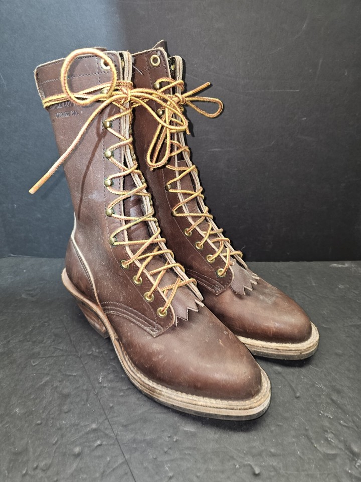 Hathorn Boot Mfg White's Brown Leather Packer Logger Style Boots Mens ...