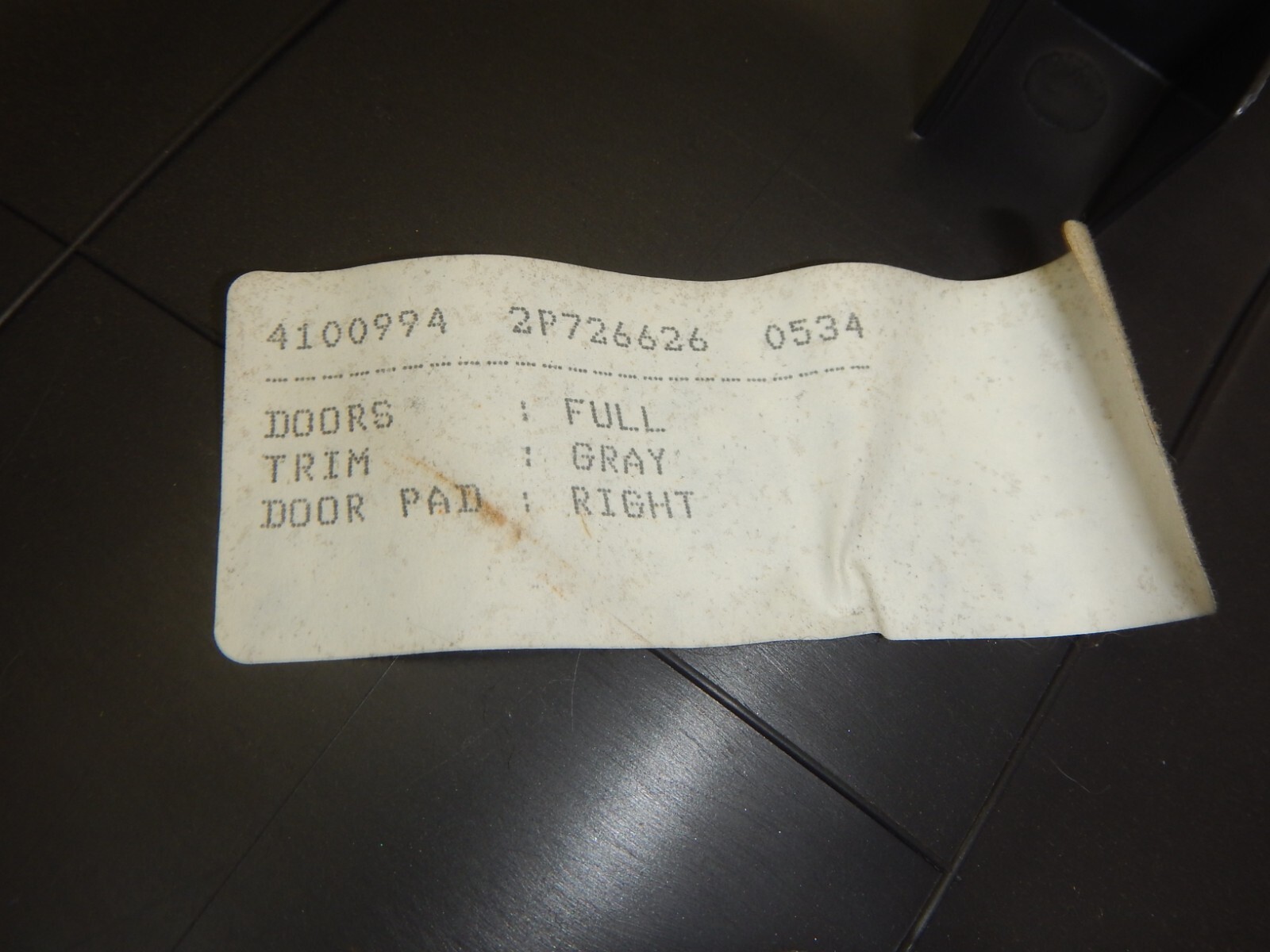 Jeep Wrangler TJ 97-06 Passenger Front Interior Door Panel Crank ...