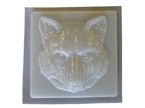 Large Square Wolf Head Stepping Stone Cement Concrete Craft Garden Mold ...