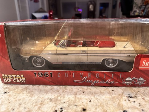 Sun Star 1:18 1961 Chevrolet Impala SS 409 Diecast White/Red Car | eBay