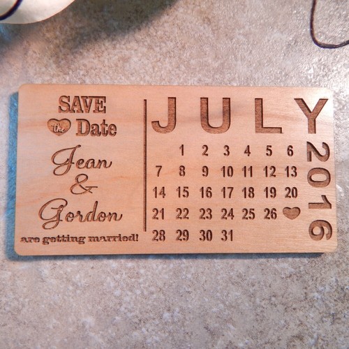Save the date wood cards personalized custom laser engraved calendar ...