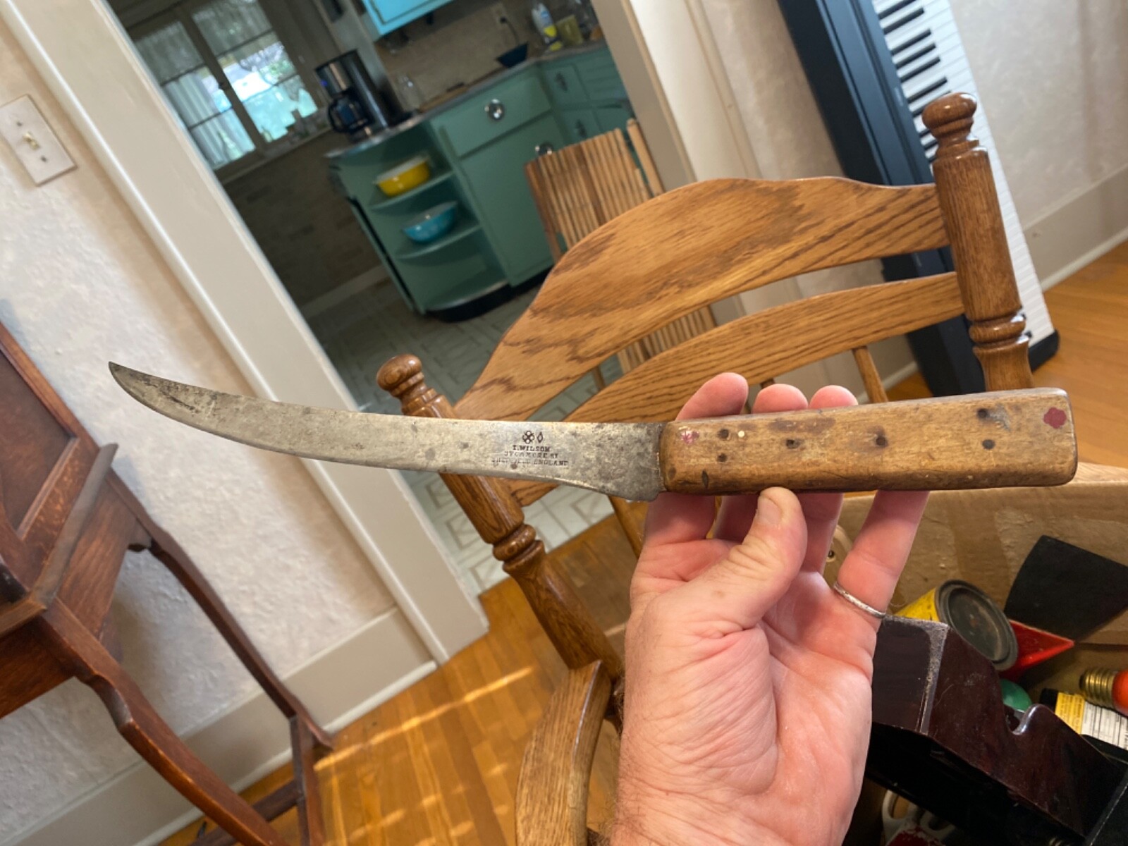 Antique I. Wilson Sycamore St Sheffield England Fur Trade Butcher Knife ...